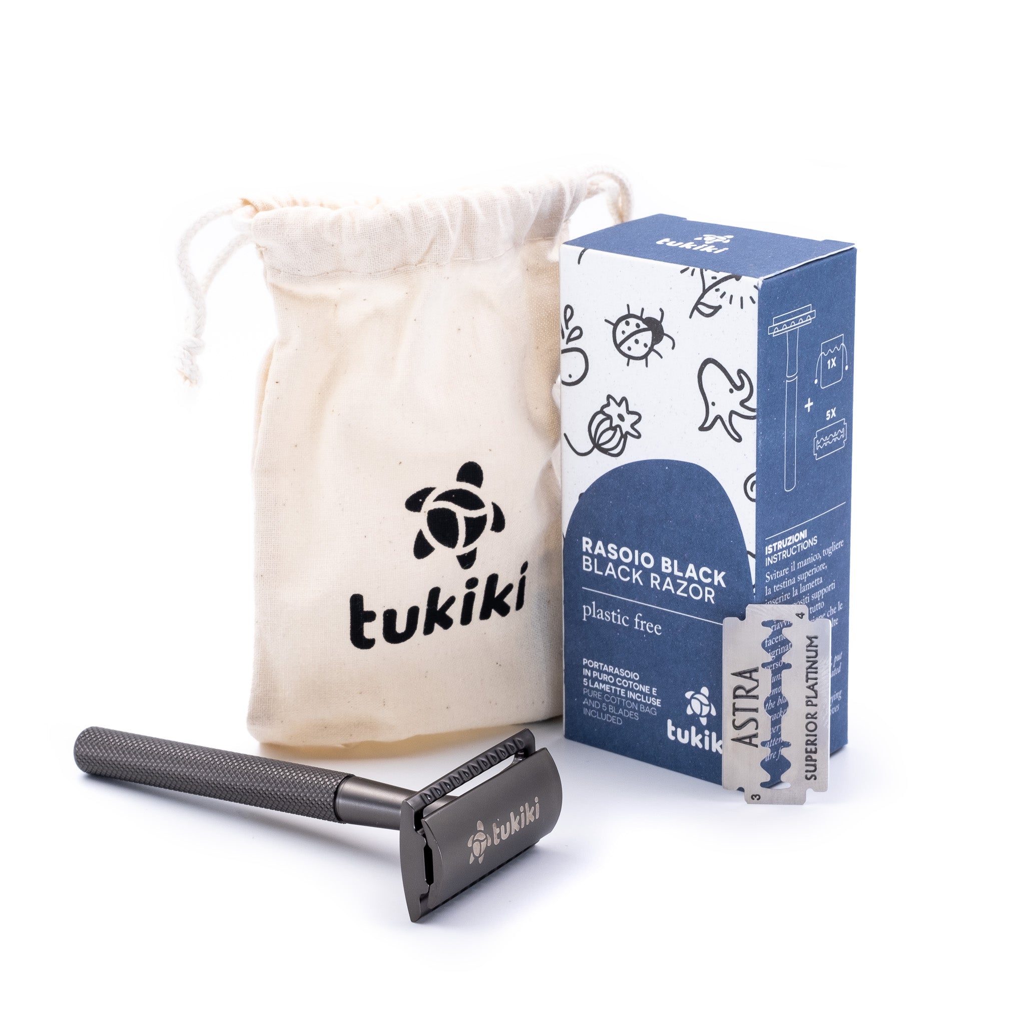 Set rasoio di sicurezza black - Tukiki